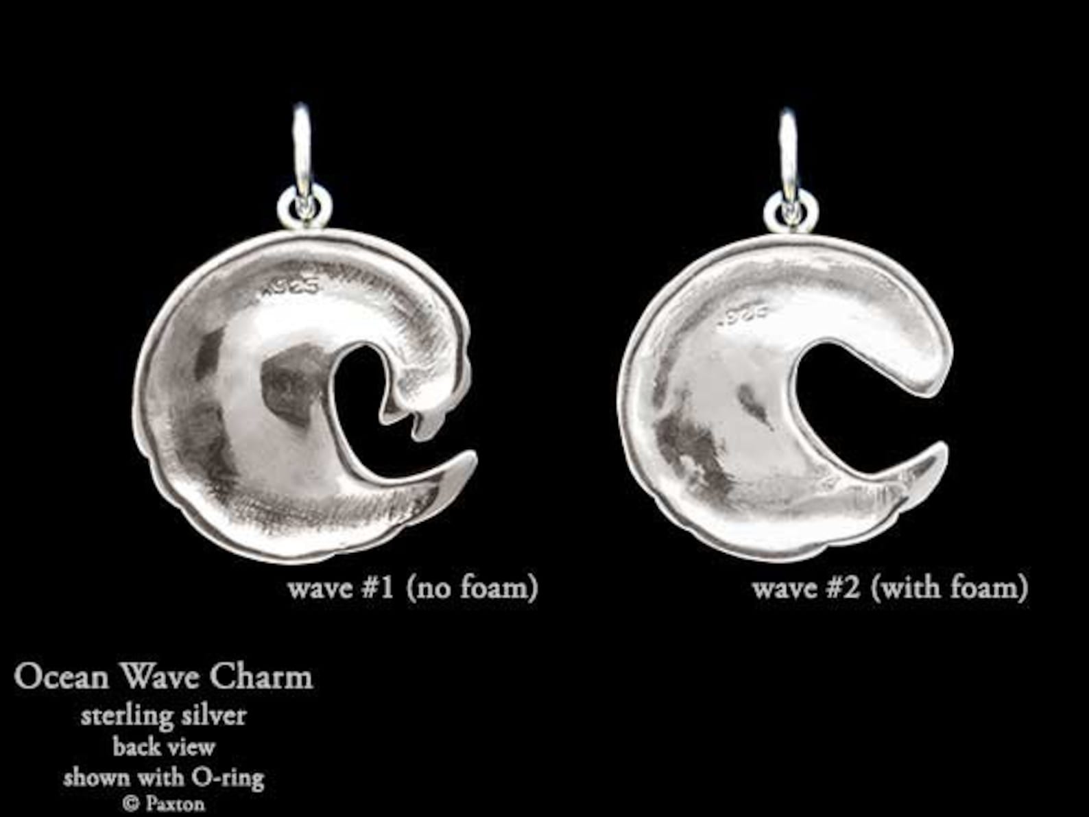 Ocean Wave Charm / Necklace Sterling Silver - Etsy