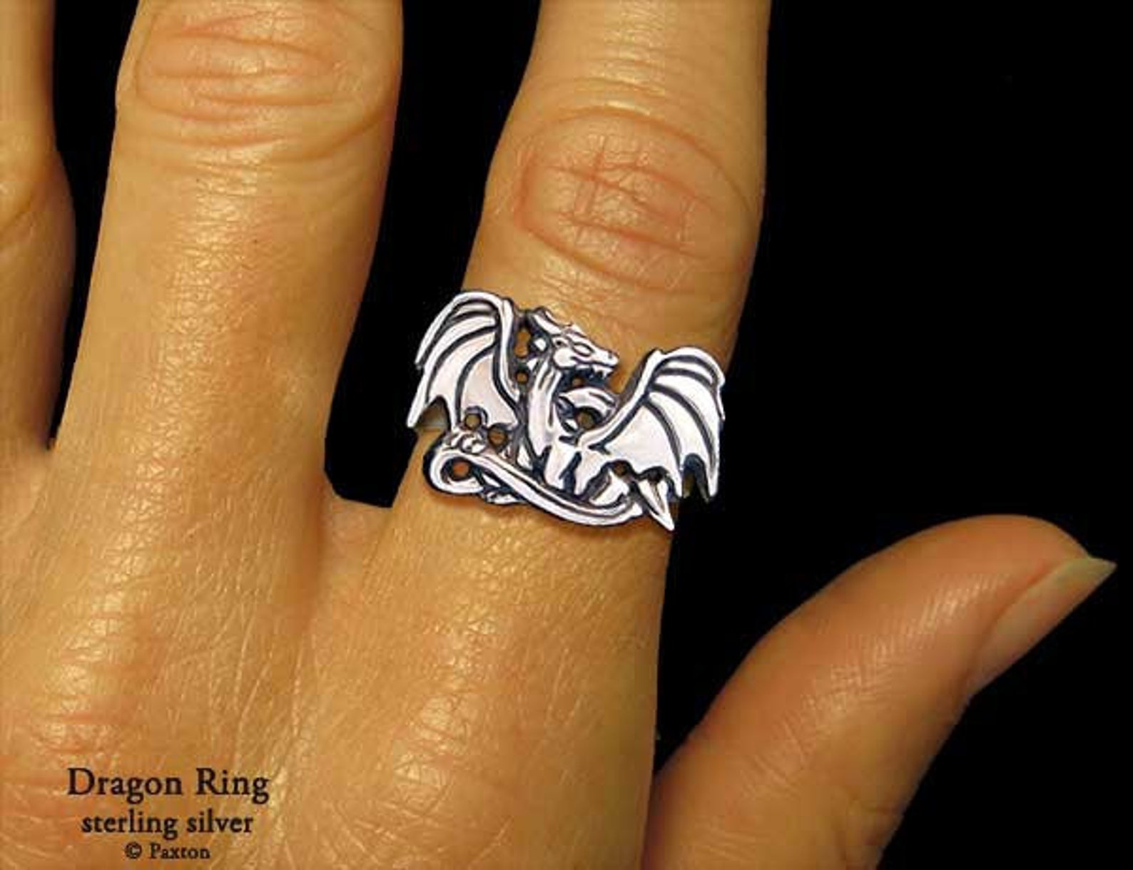 Dragon Ring Sterling Silver Fantasy Ring | Etsy