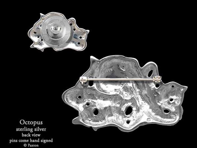 Octopus Lapel Pin or Octopus Brooch Sterling Silver - Etsy