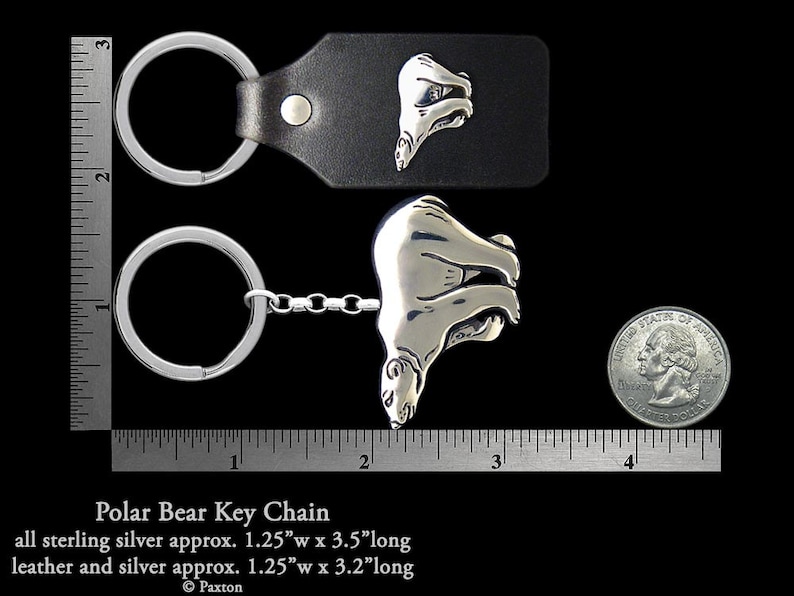 Polar Bear Keychain / Keyring All Sterling Silver or Polar Bear on ...
