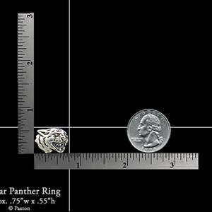 Cougar Head Ring Sterling Silver Puma Ring Mountain Lion Ring Panther ...