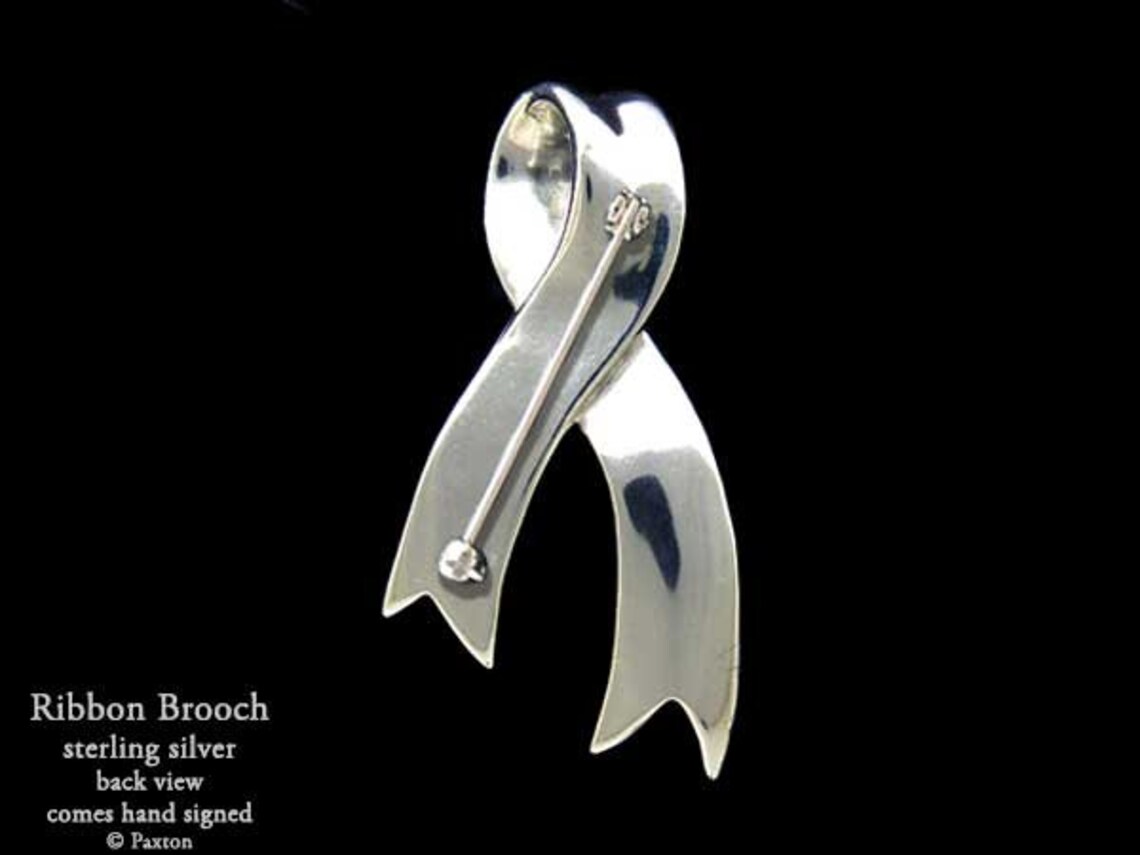 Awareness Ribbon Brooch Pin Sterling Silver Breast Cancer - Etsy