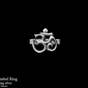 OM Symbol Ring Sterling Silver Aum Ohm Yoga Meditation Ring - Etsy