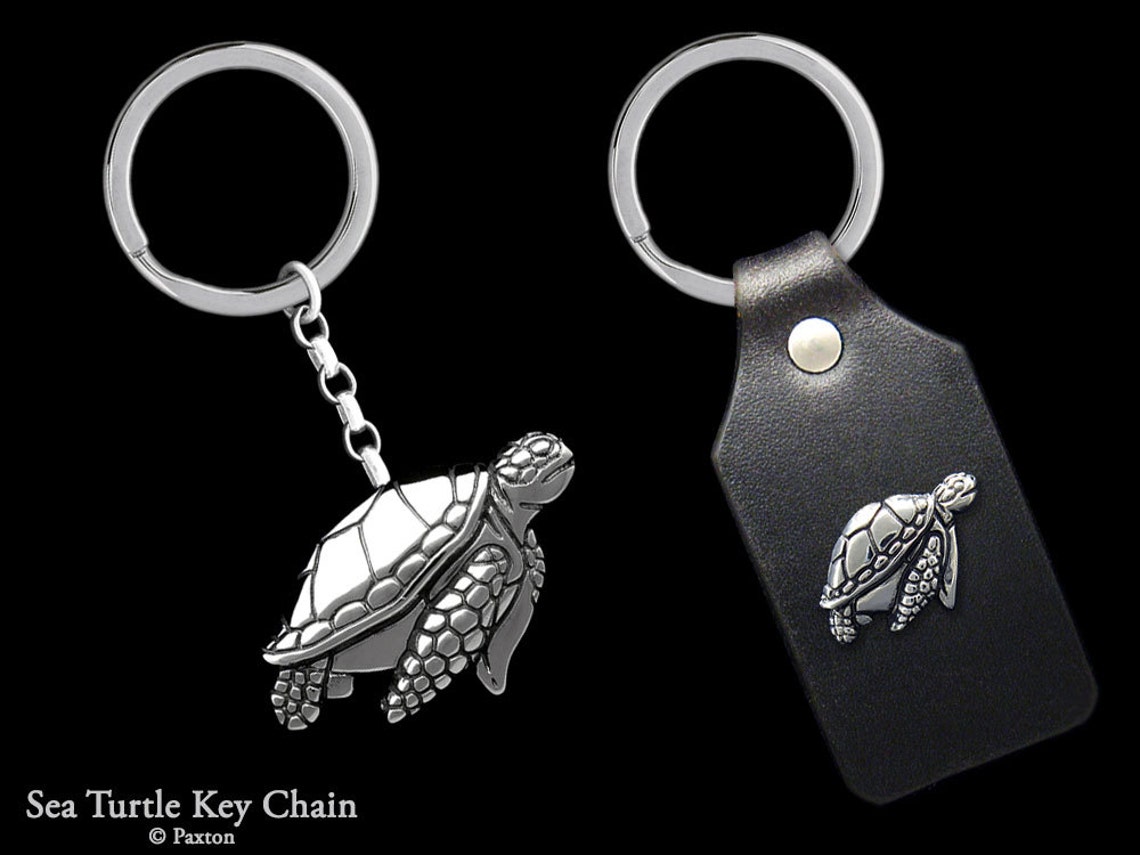 Sea Turtle Keychain / Keyring All Sterling Silver or Sea - Etsy