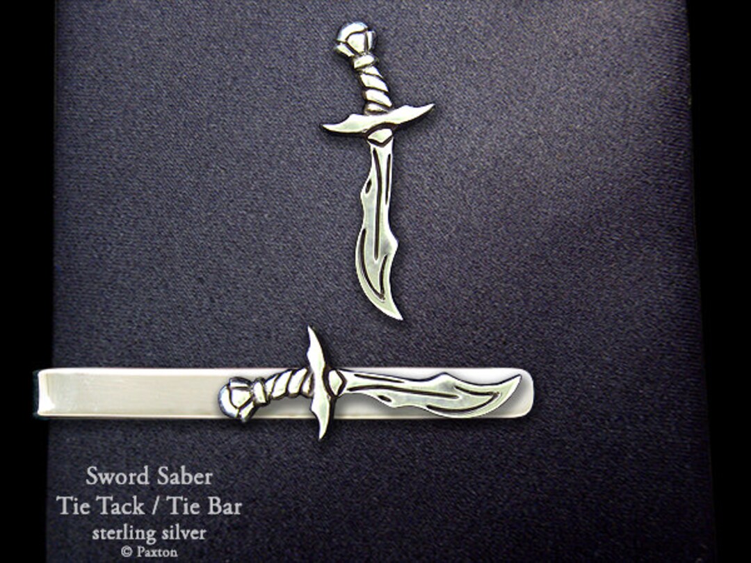 Sword Tie Tack or Sword Saber Tie Bar / Tie Clip Sterling Silver - Etsy