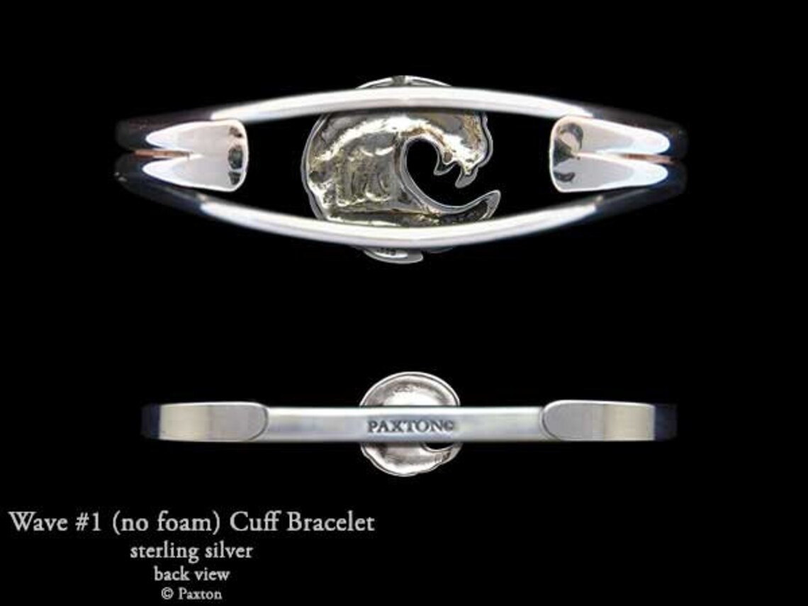 Ocean Wave Bracelet Sterling Silver Wave Cuff Bracelet Handmade - Etsy