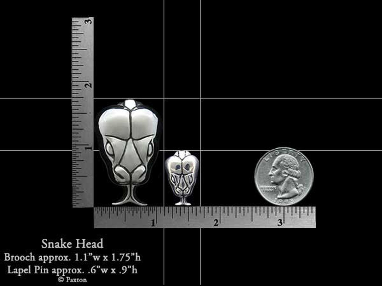 Snake Head Lapel Pin or Snake Head Brooch Sterling Silver | Etsy
