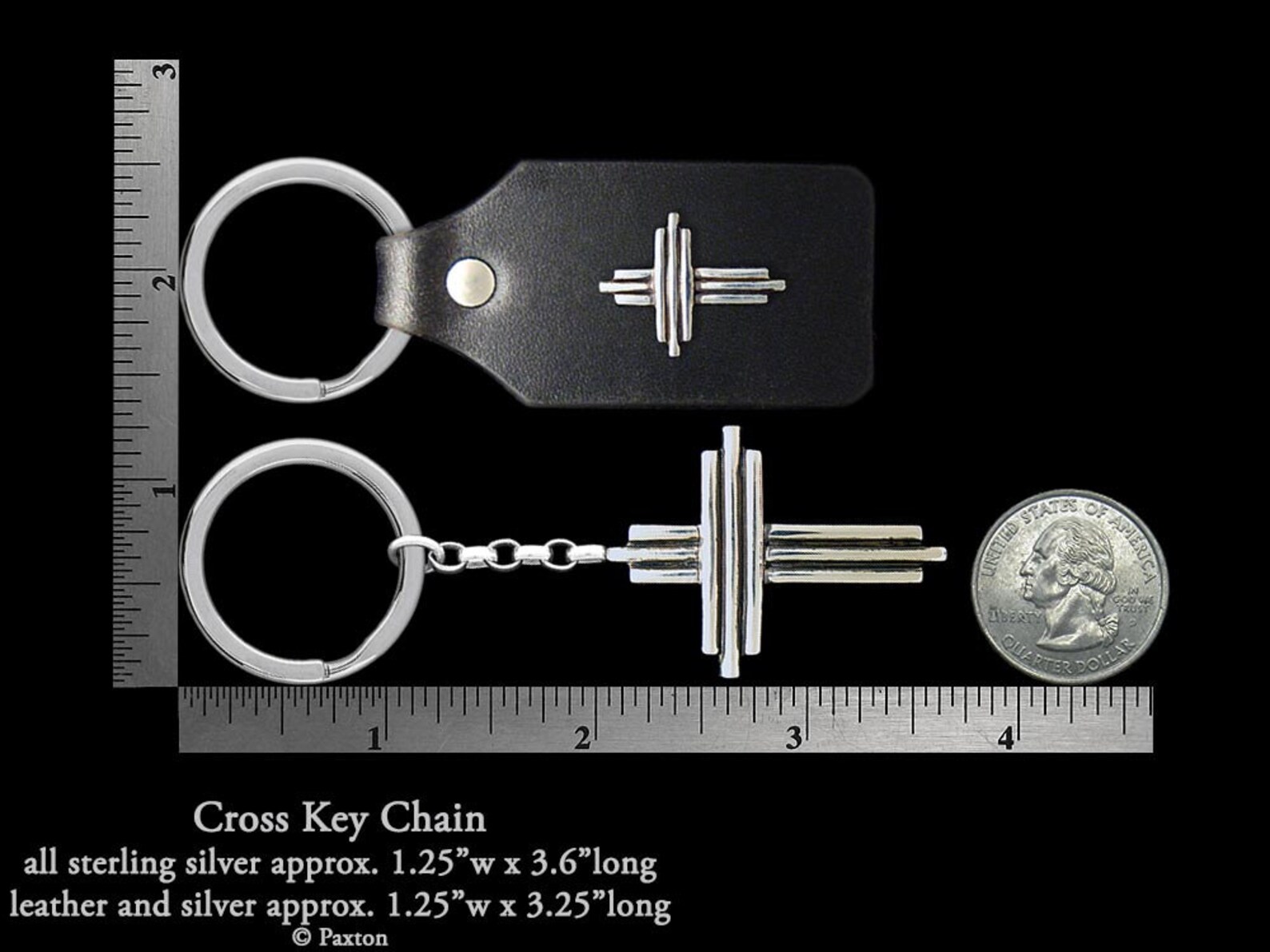 Cross Keychain / Keyring All Sterling Silver or Cross on - Etsy