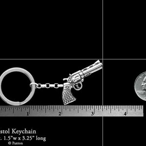 Pistol Revolver Keychain / Keyring Sterling Silver Zombie Gun Key Chain ...