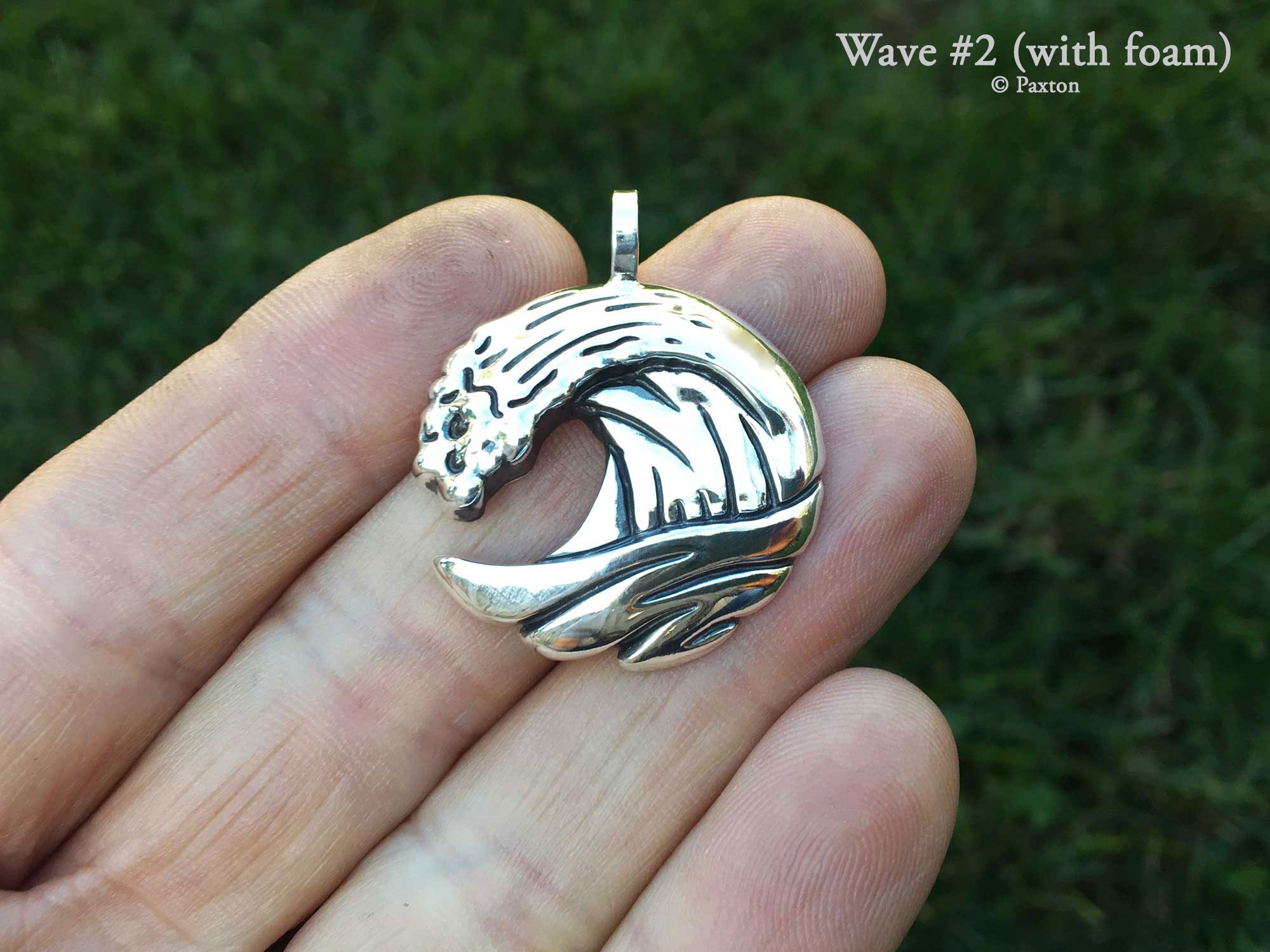 Ocean Wave Pendant Necklace Sterling Silver | Etsy