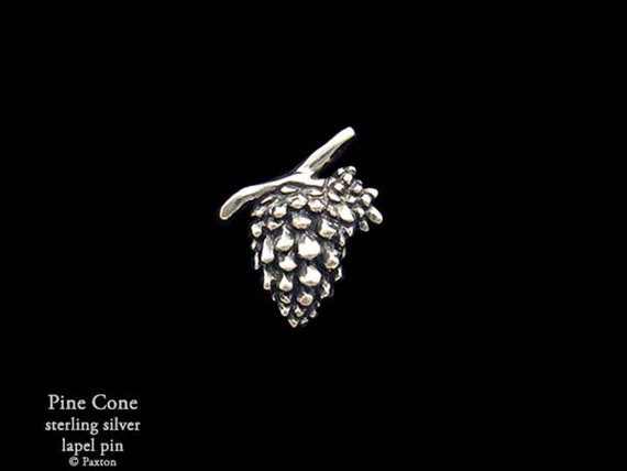Pine Cone Lapel Pin Sterling Silver Pinecone Pin - Etsy