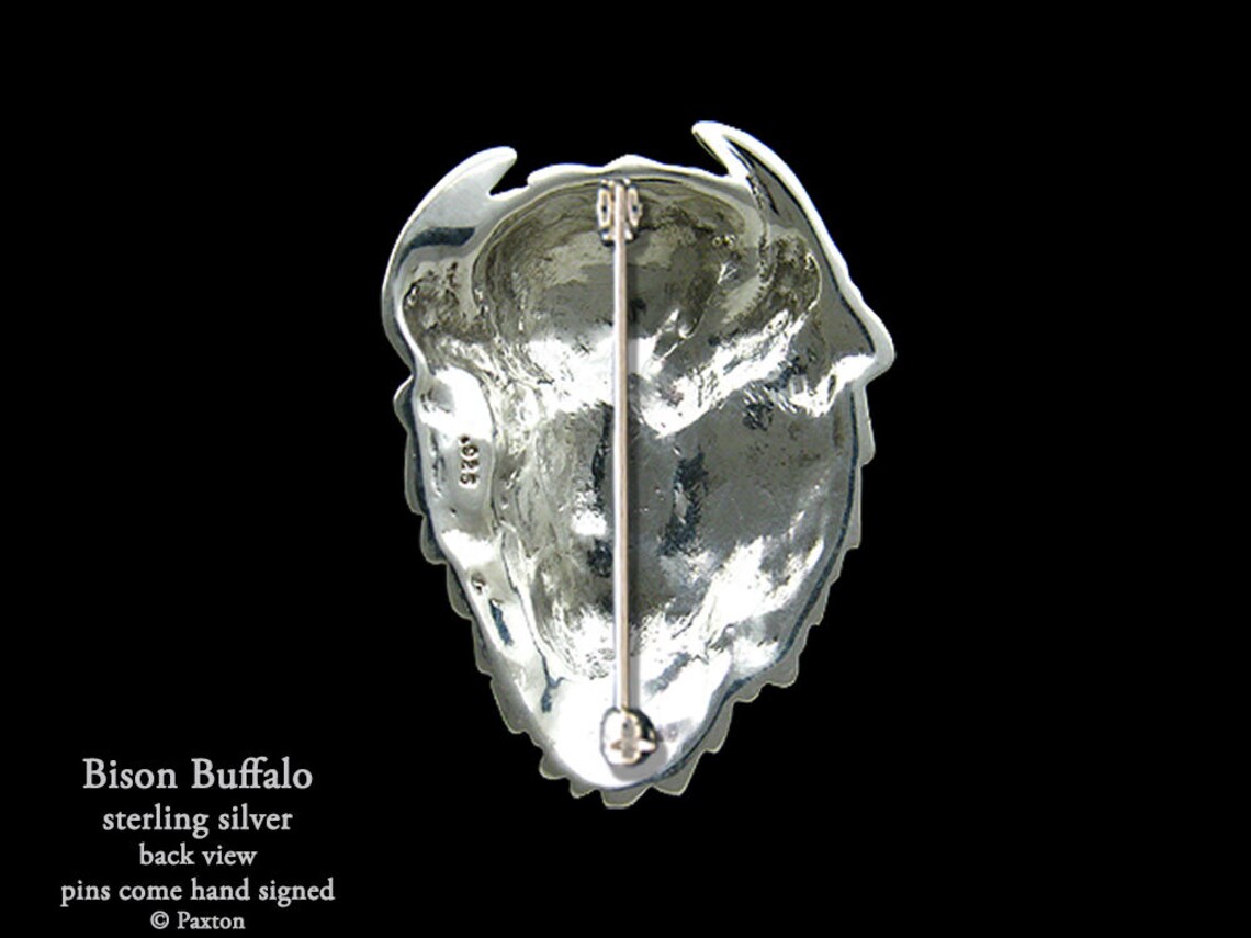 Bison Buffalo Brooch Pin Sterling Silver - Etsy