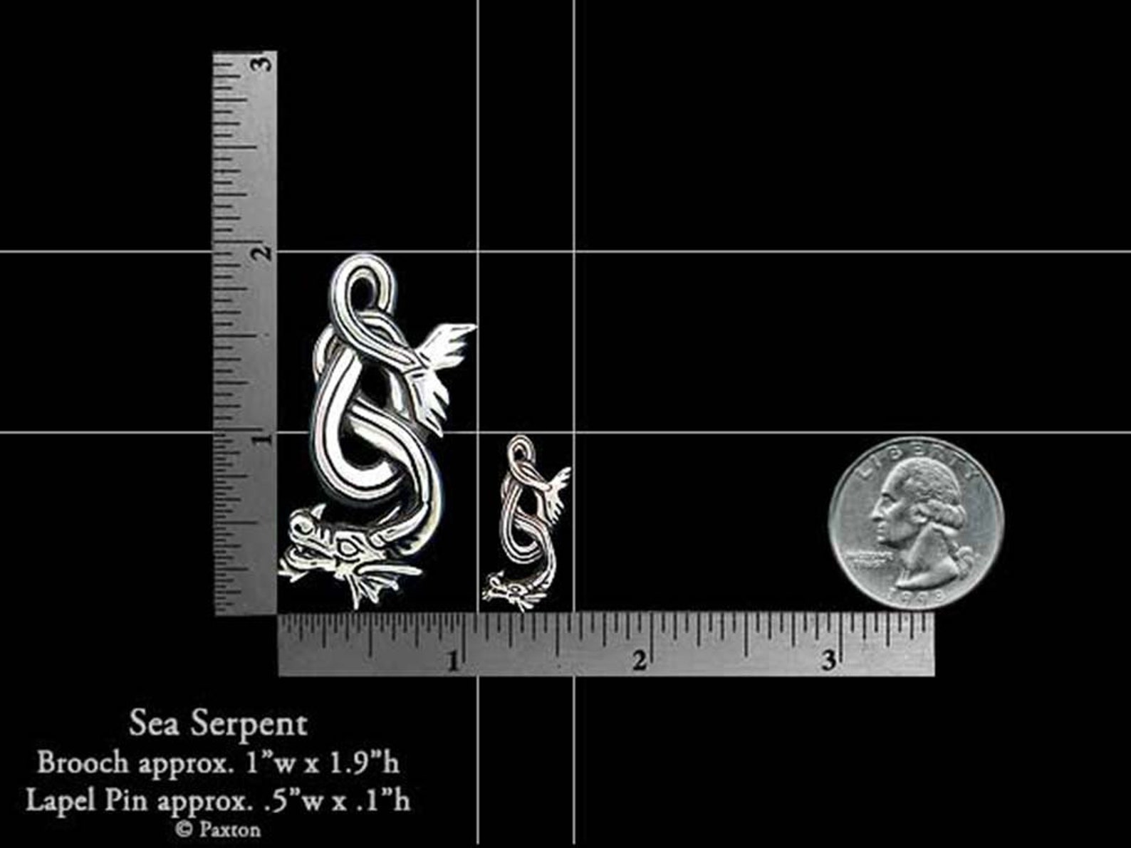 Sea Serpent Lapel Pin or Sea Serpent Brooch Sterling Silver - Etsy