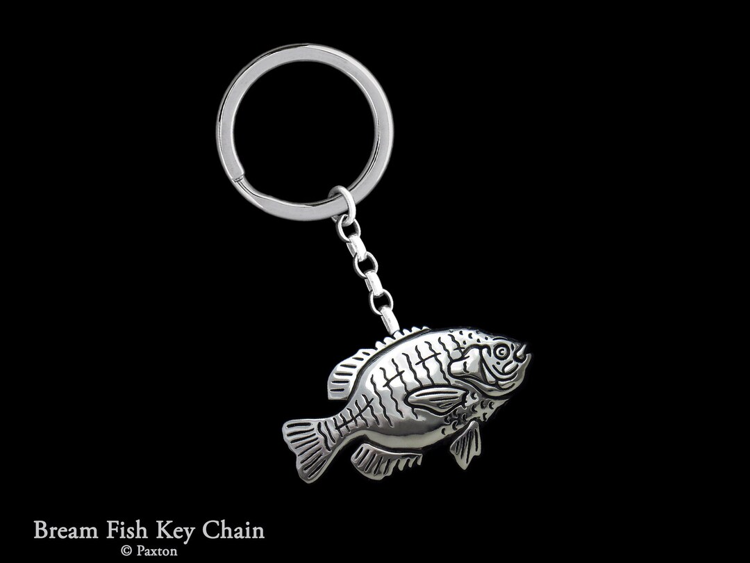 Bream Fish Keychain / Keyring Sterling Silver Sunfish Perch Key Chain ...