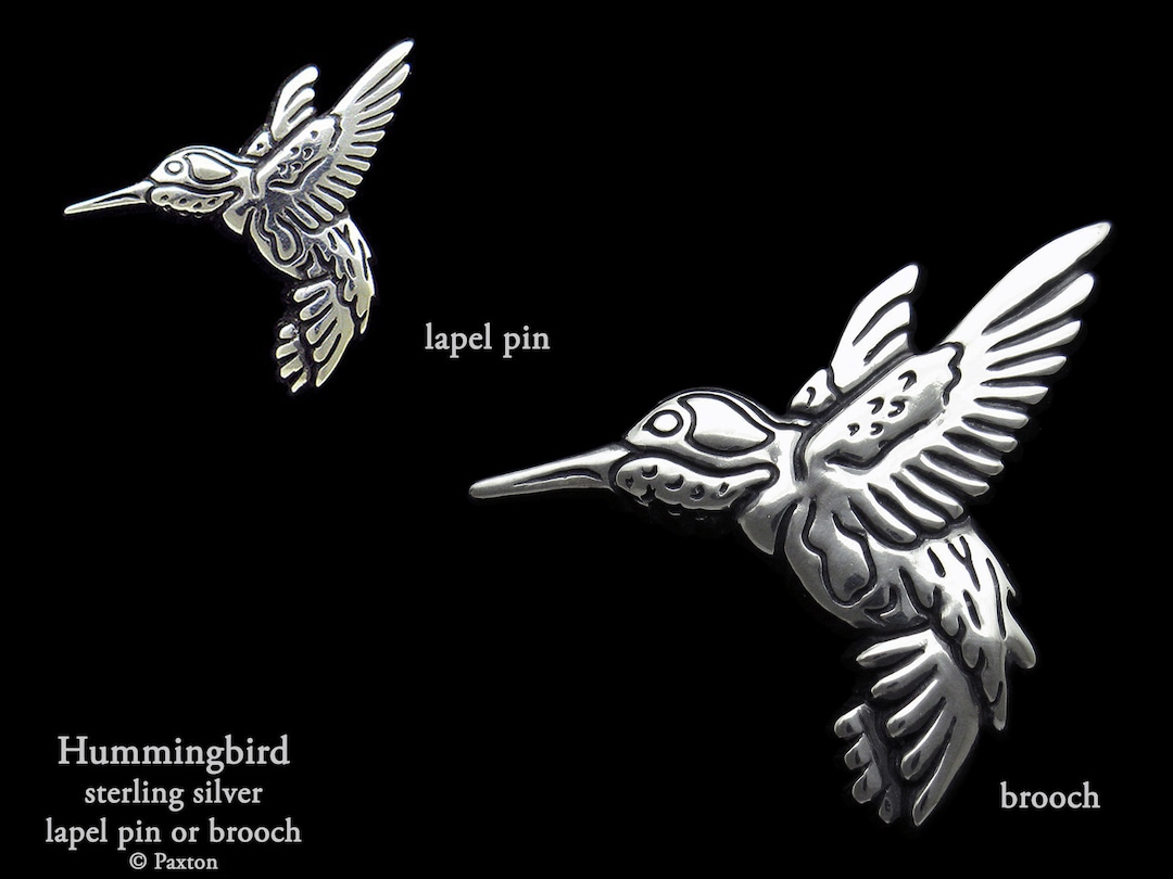 Hummingbird Lapel Pin Hummingbird Brooch Sterling Silver Humming Bird ...
