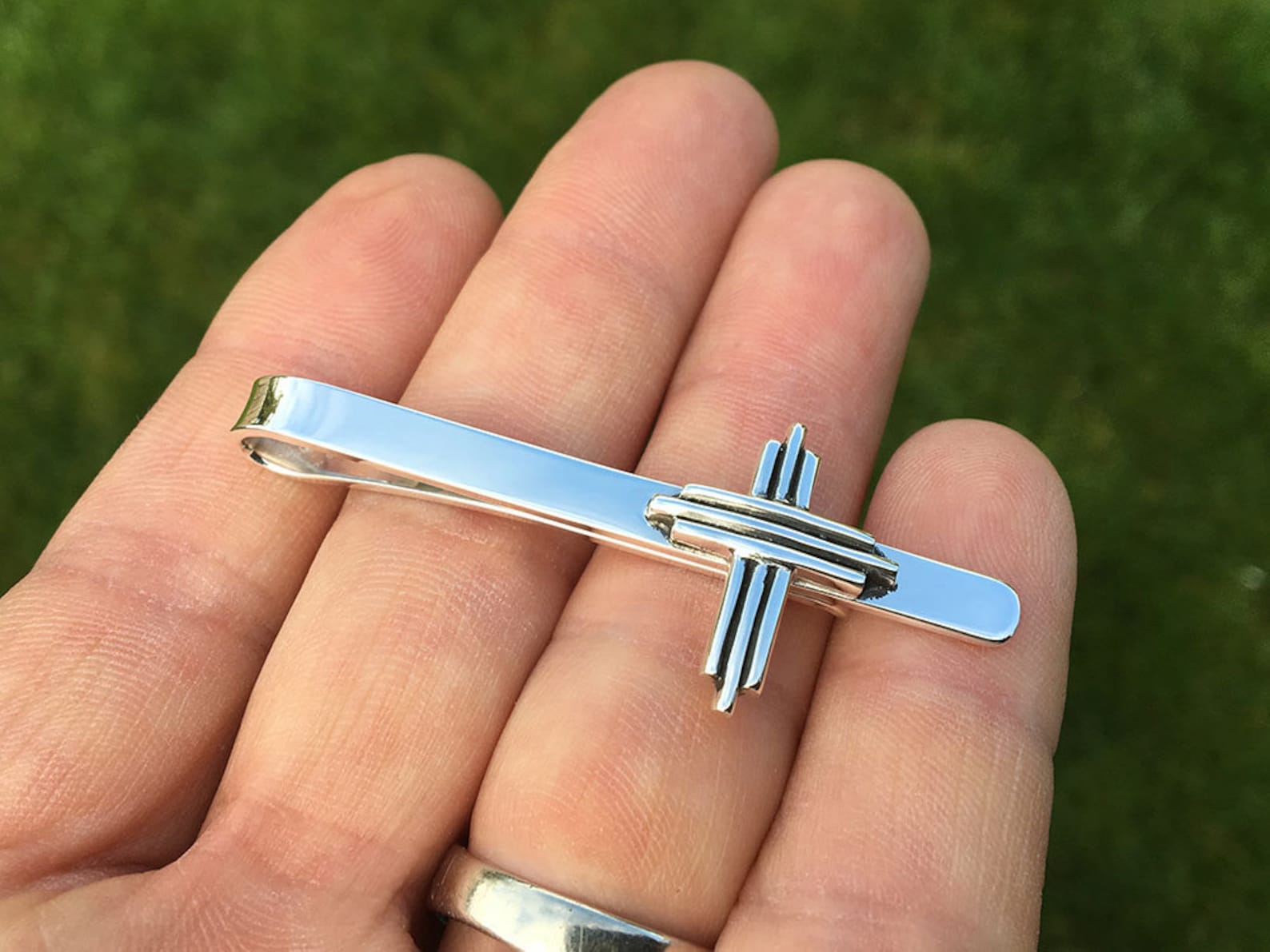 Cross Tie Tack or Cross Tie Bar / Tie Clip Sterling Silver - Etsy
