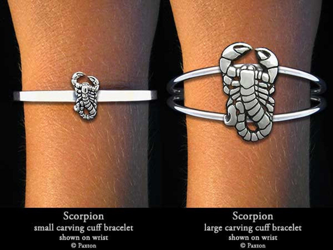 Scorpion Bracelet Sterling Silver Scorpion Scorpio Cuff - Etsy