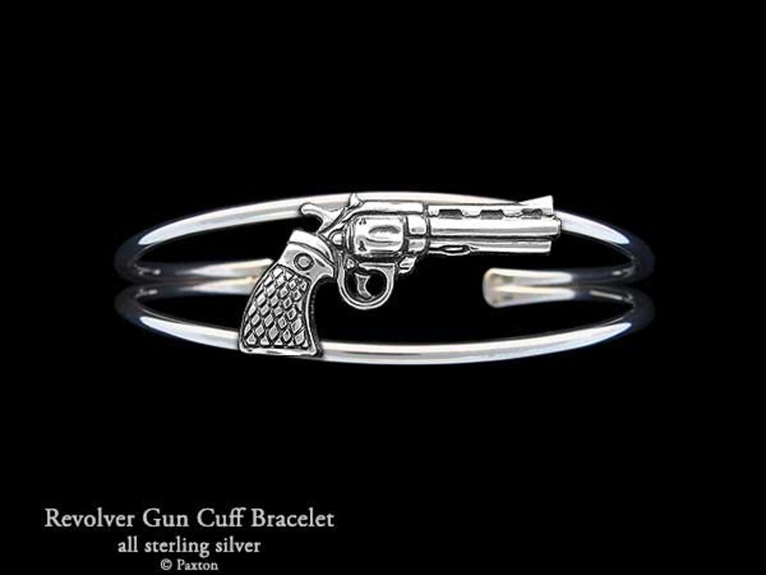 Colt Revolver Pistol Bracelet Sterling Silver Gun Pistol Cuff - Etsy