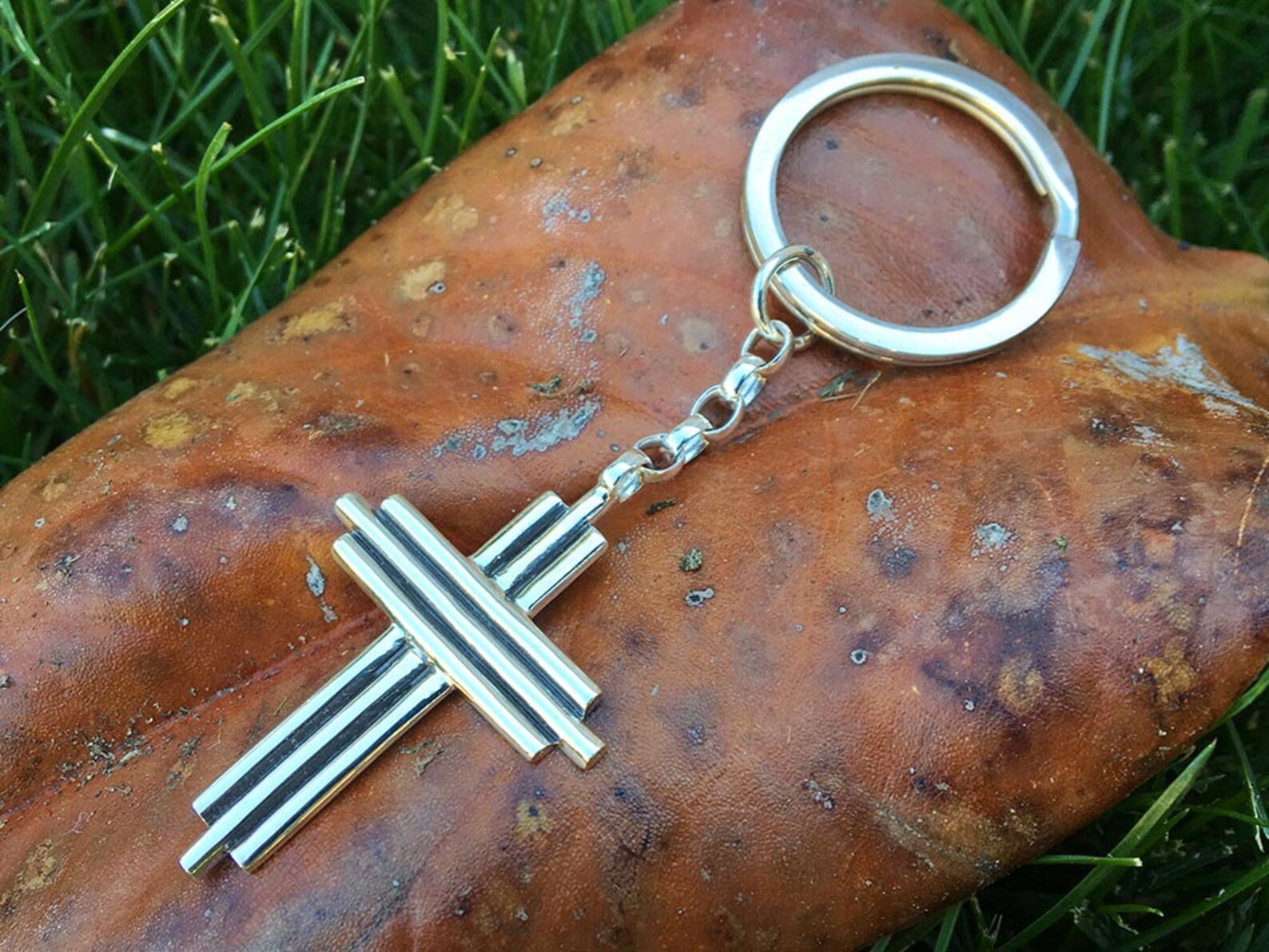 Cross Keychain / Keyring All Sterling Silver or Cross on - Etsy