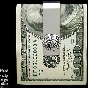 Indian Chief Head Money Clip Sterling Silver - Etsy