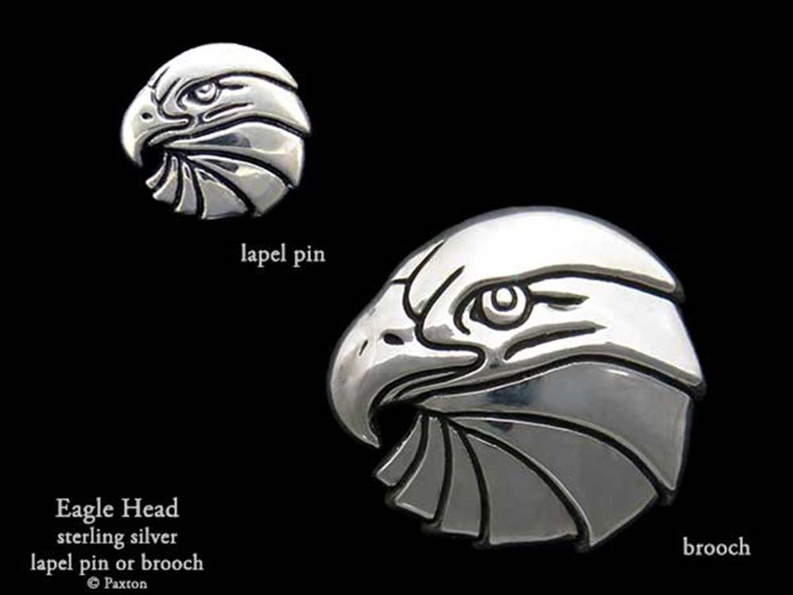 Eagle Head Lapel Pin or Eagle Head Brooch Sterling Silver - Etsy