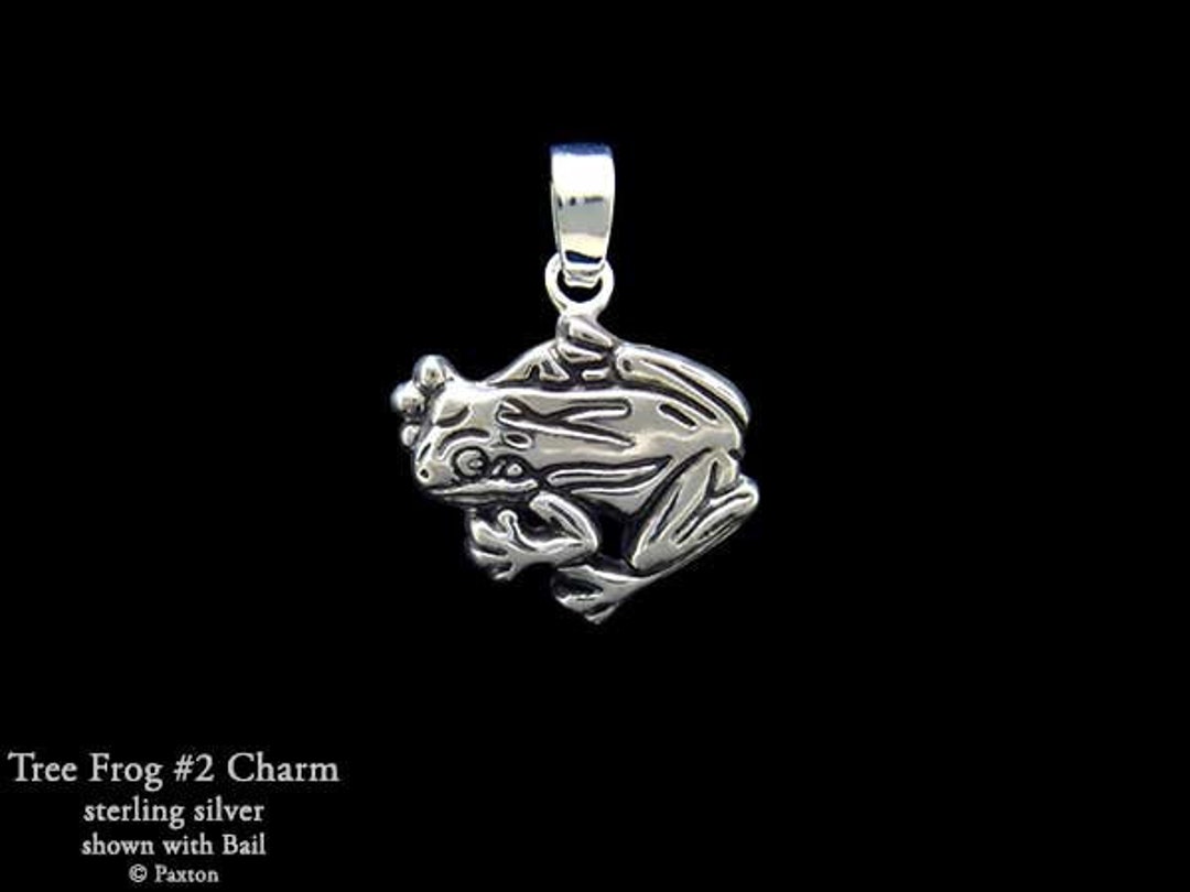 Tree Frog 2 Charm / Necklace Sterling Silver - Etsy