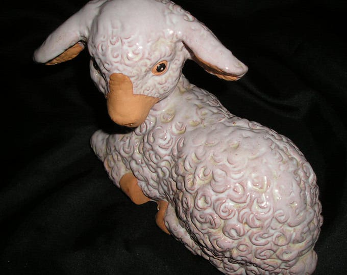 Sweet Sheep/ Lamb Curly Farm Animal Clay/ceramic Figure/statue.very ...