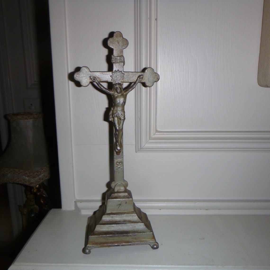 Vintage Religious Crucified Jesus. Cross With Stand Home Altar - Etsy