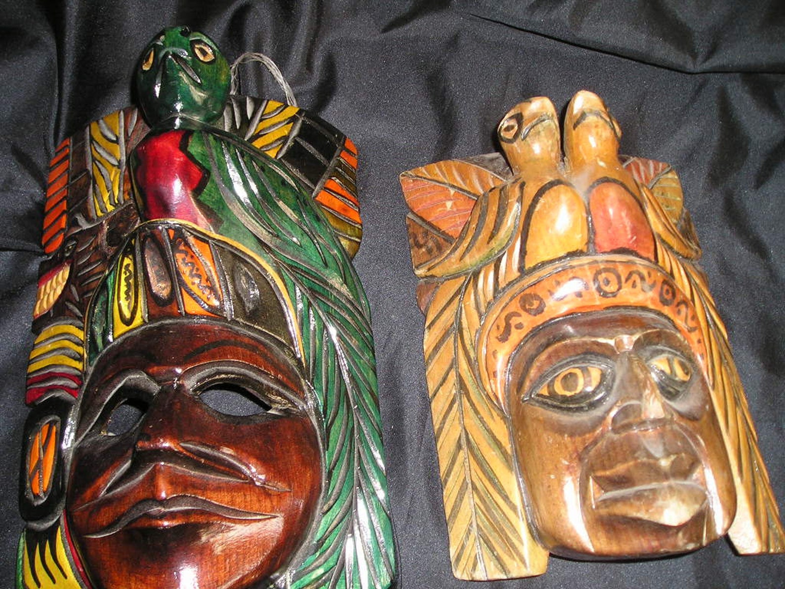 Pr.vintage Colourful Hand Carved Primitive Folk Art Tribal - Etsy