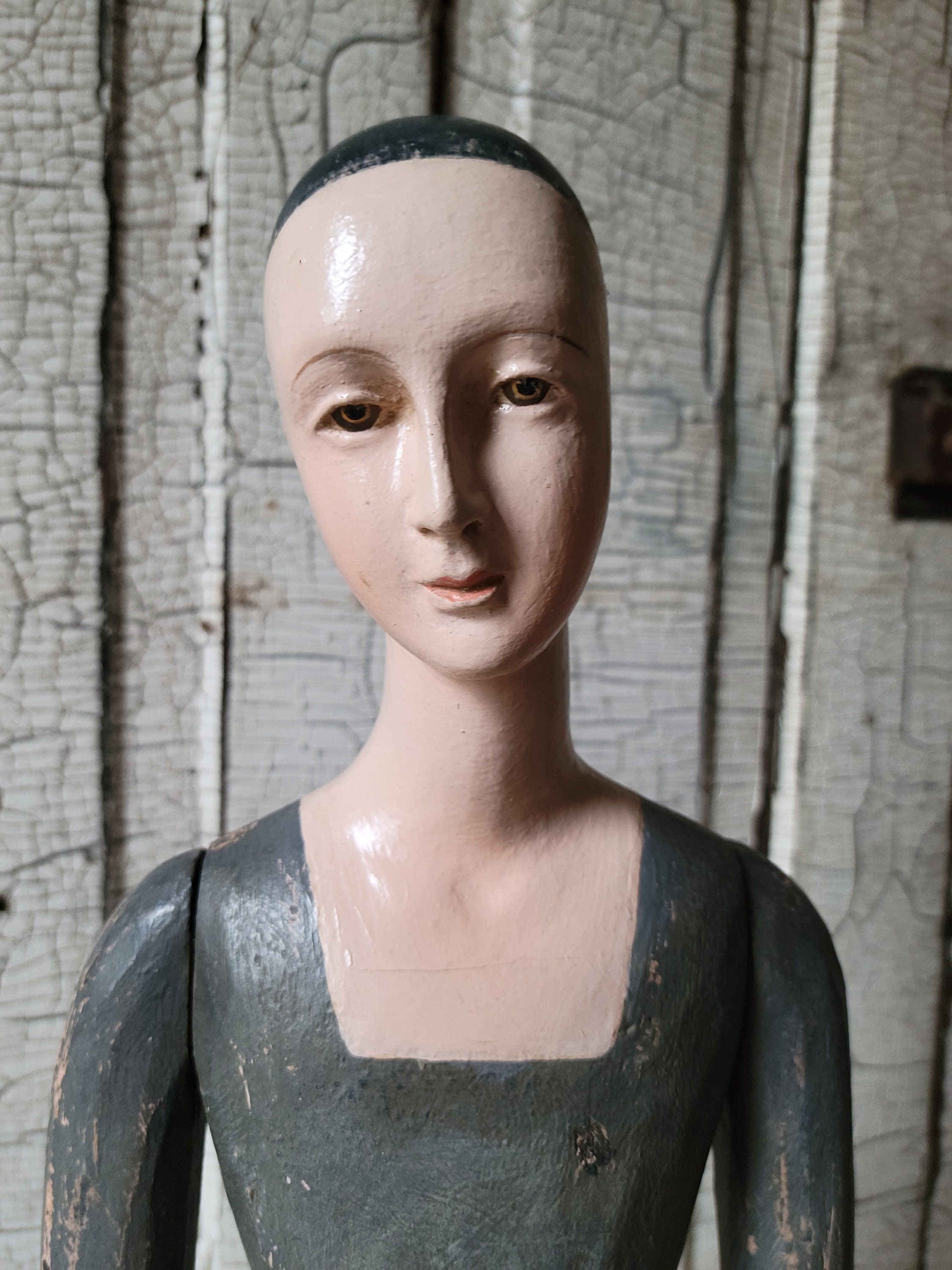 Awesome Religious Articulated Wood Santos/cage Doll Vintage ...