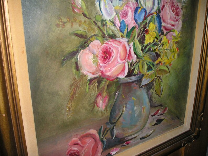 Vintage Stunning Cottage Chic Still Life Framed Roses/Flower | Etsy