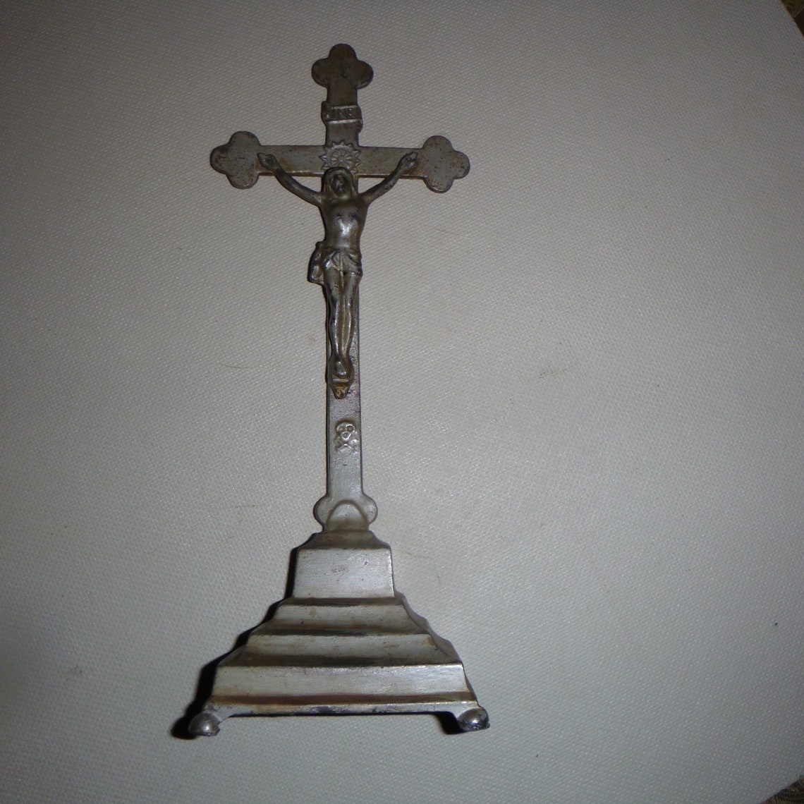 Vintage Religious Crucified Jesus. Cross With Stand Home Altar | Etsy