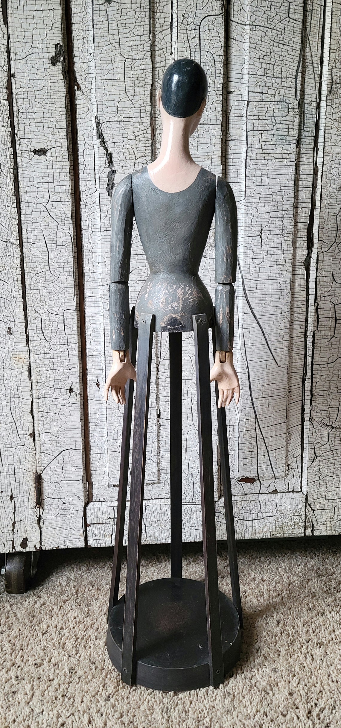 Awesome Religious Articulated Wood Santos/cage Doll Vintage ...
