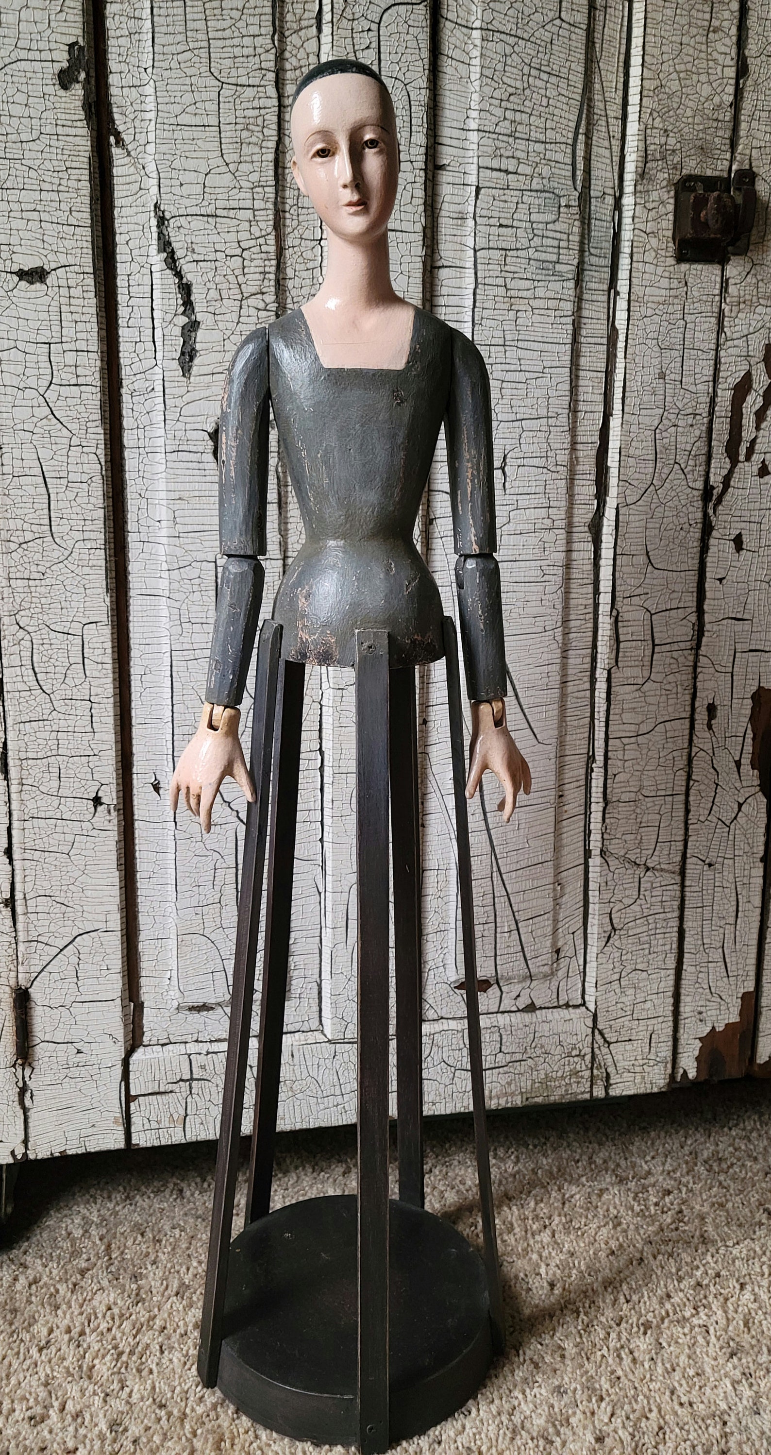Awesome Religious Articulated Wood Santos/cage Doll Vintage ...