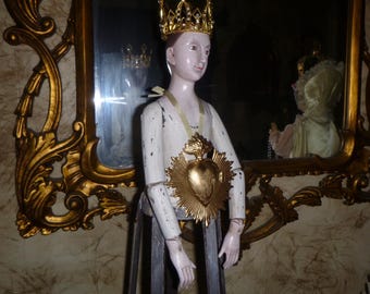 Awesome Religious Articulated Wood Santos/cage Doll Vintage ...