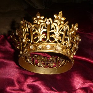 Fabulous Showy/chic Jeweled Antique Gold Ornate Metal Crown. French ...