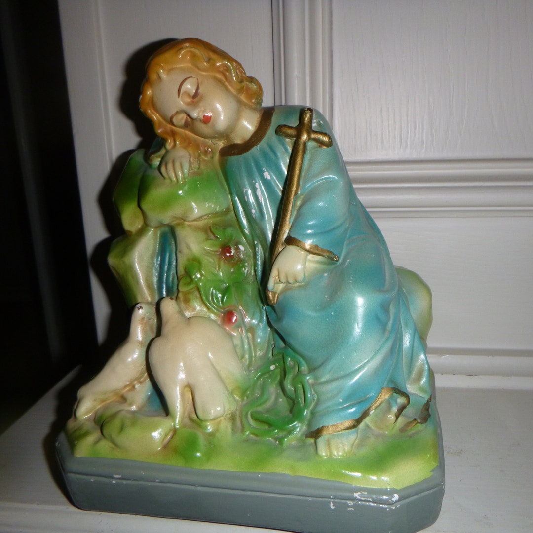Vintage Religious Statue Lovely Holy Christ Child With Peace Dowes/crown of Thorns. #2 - Etsy