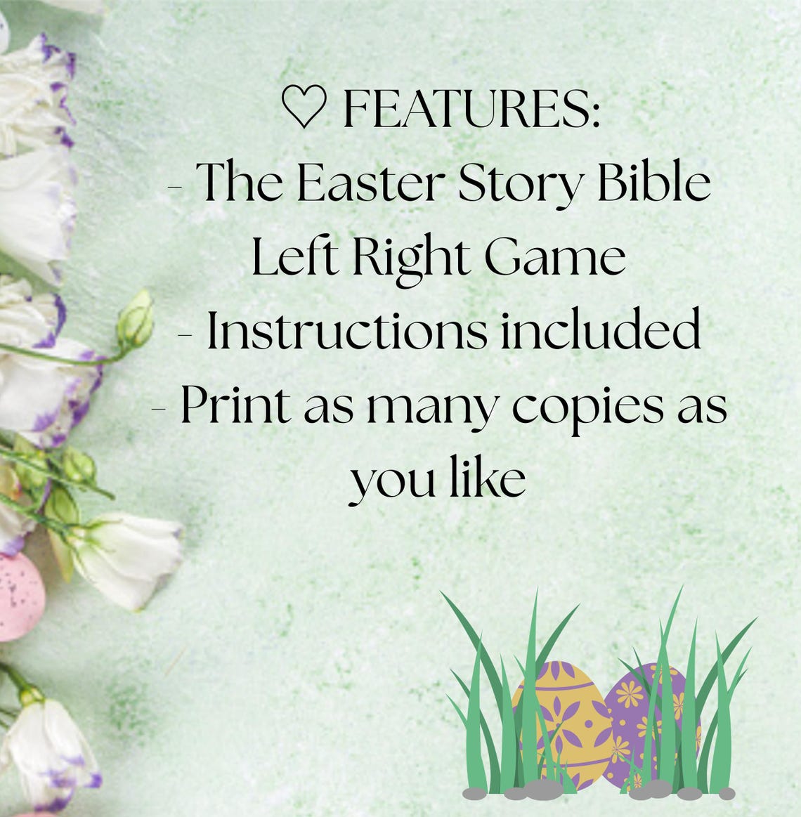 Easter Story Left Right Game: Printable Church Activity (PDF) - Etsy