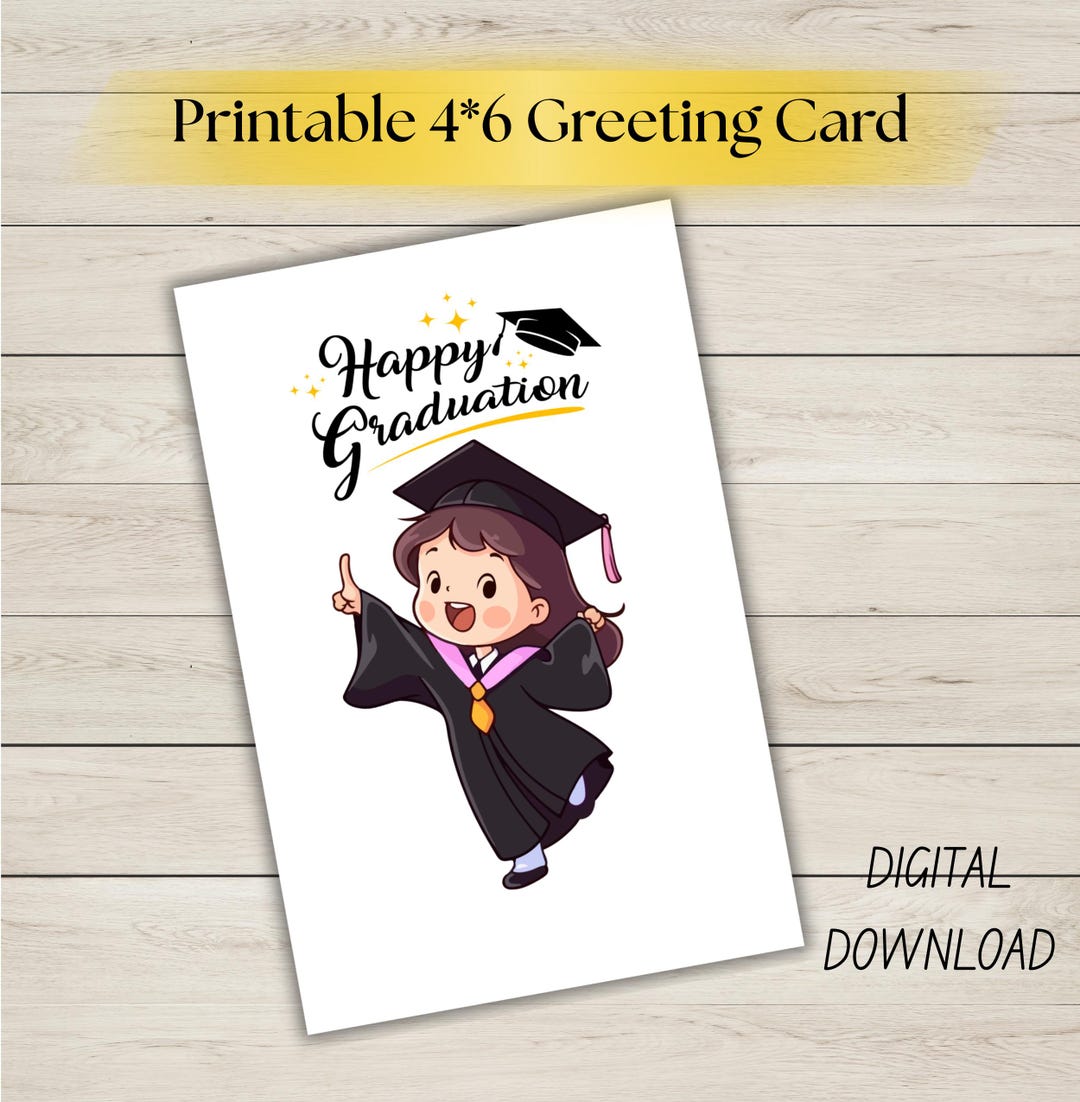 Printable Graduation Card | Congratulations Grad Cap| Digital Download ...