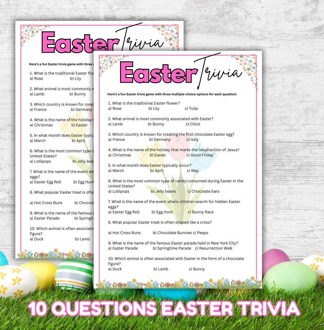 Easter Trivia, ,easter Classroom Game, Easter Party Game,easter Trivia ...