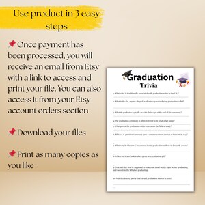 Printable Graduation Trivia Game, Graduation Gifts, Grad Party Games ...