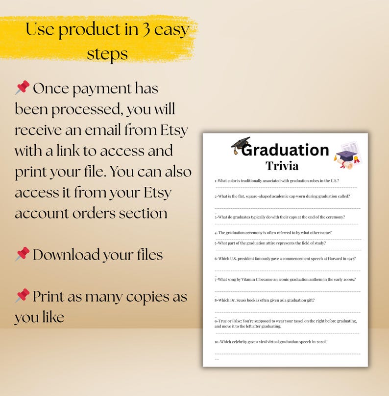 Printable Graduation Trivia Game, Graduation Gifts, Grad Party Games ...