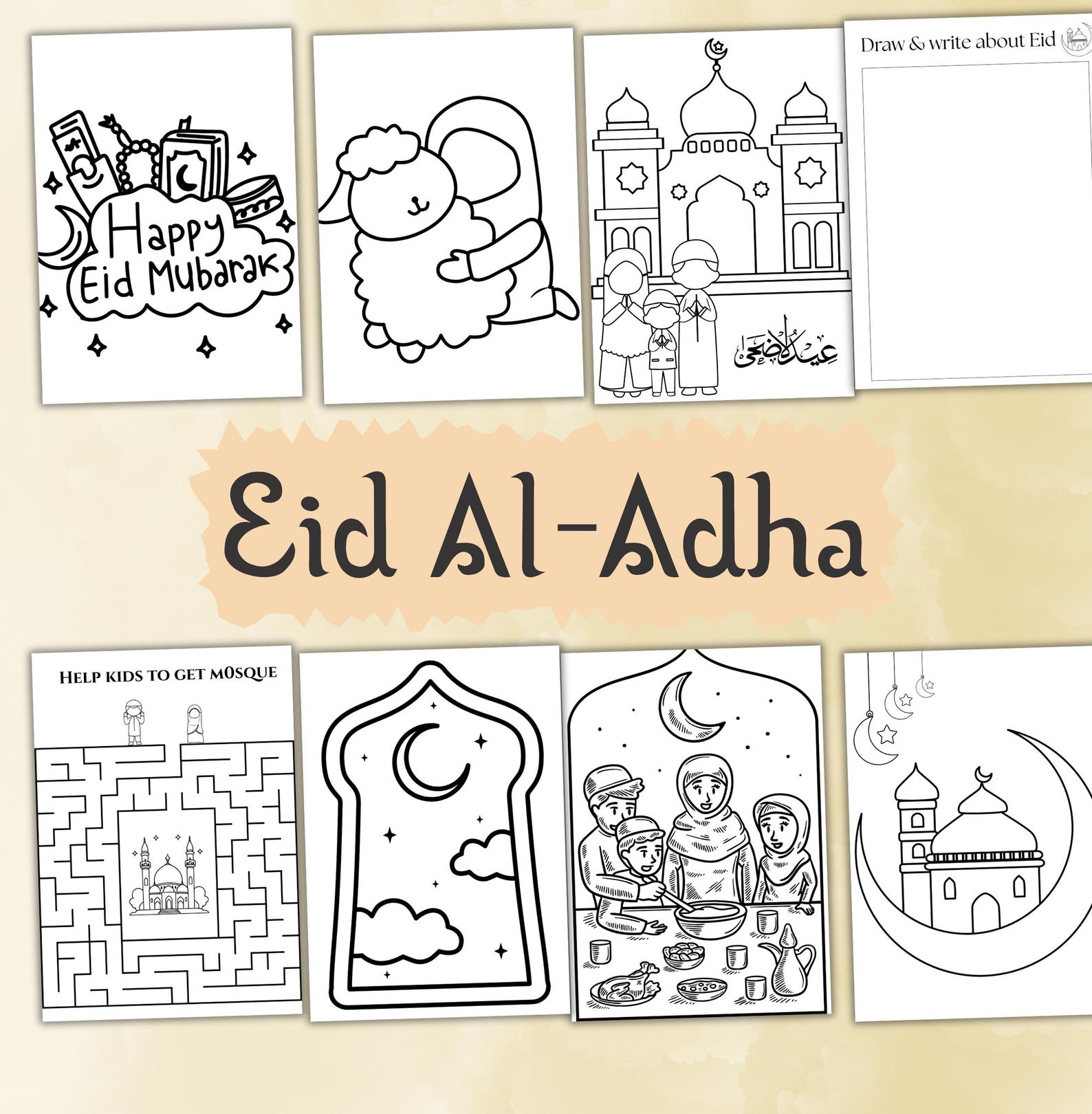 Eid Ul Adha Activity, Eid Activity Printable, Hajj Kids Activity, Eid ...