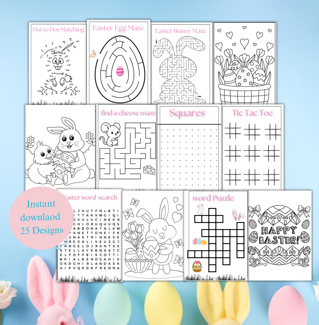 Easter Activity Printable: Games, Coloring Pages, Maze (digital ...