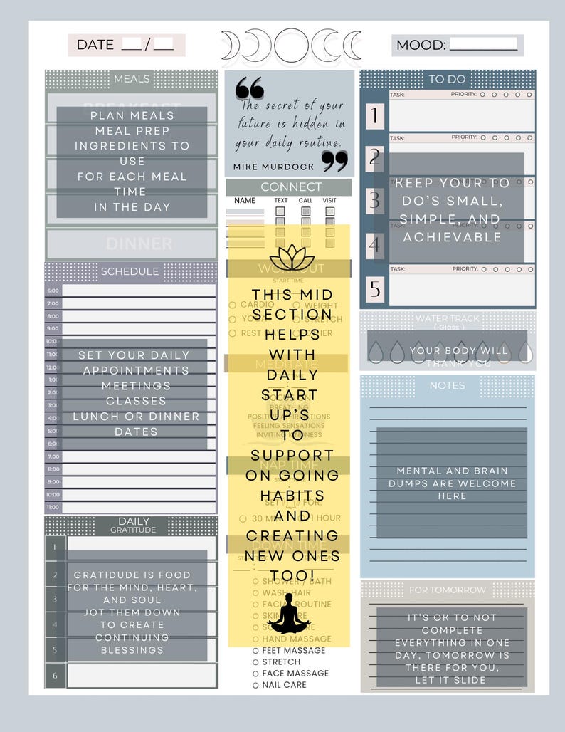 Daily Planner Template Aesthetic Simple Multiple Pages Instant PDF ...