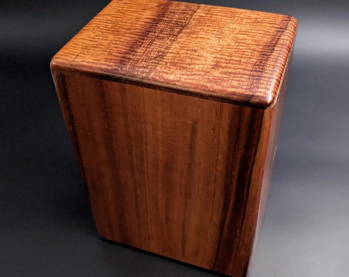 Large Curly Hawaiian Koa Memorial Cremation Urn... 6 1/2"wide X 5"deep ...