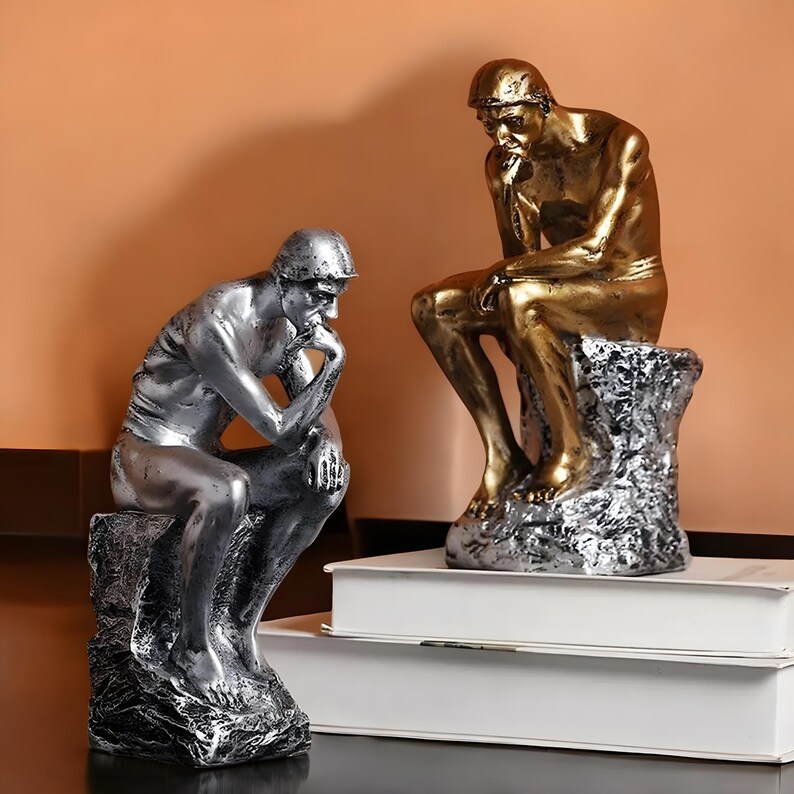 Abstract Thinker Statue – Resin Sculpture for Modern Home & Office Desk ...
