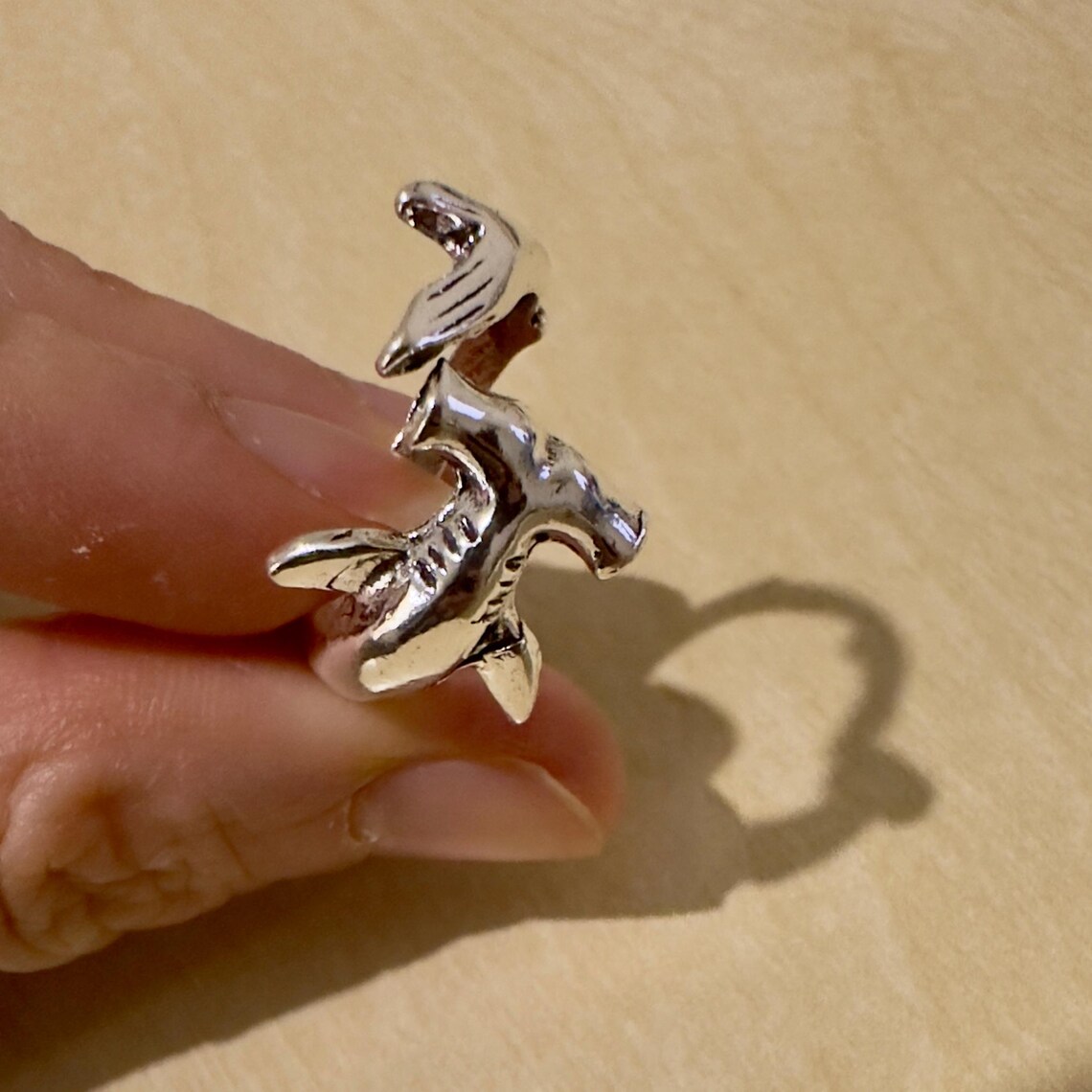 Hammerhead Shark Ring | Adjustable Silver Shark Ring | Ocean Lover Gift ...