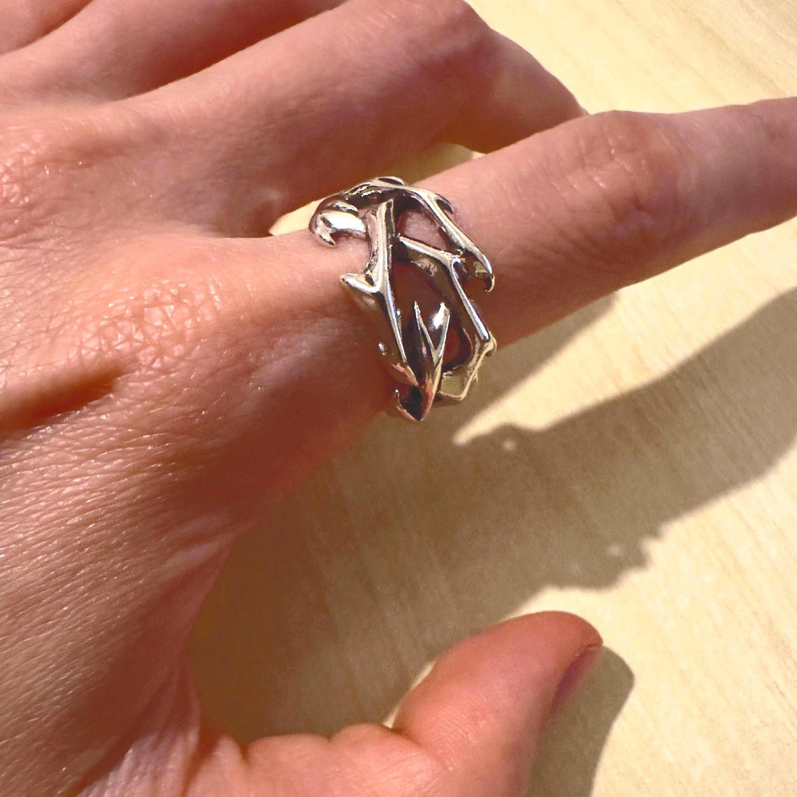 Gothic Thorn Ring – Twisted Branch Adjustable Ring, Cool Nature ...