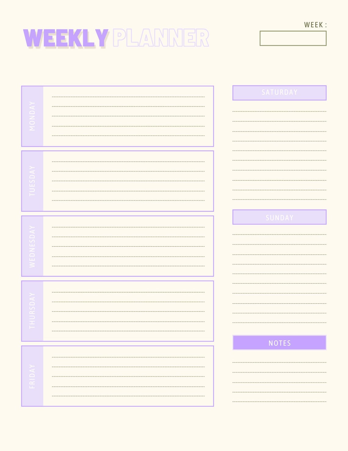 Modern Weekly Printable Planner - Etsy